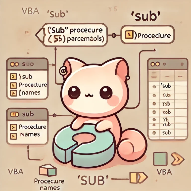 Excel VBAのSubプロシージャ：タスクの自動化を実現する基本構文 | よくわかるpythonとエクセルVBA入門